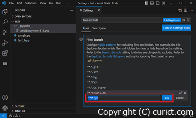 Visual Studio Code - Hide __pycache__